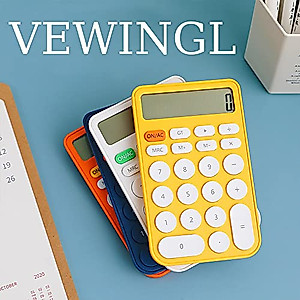 Standard Calculator 12 Digit,Desktop Large Display and Buttons,Calculator with Large LCD Display for Office,School, Home & Business Use,Automatic Sleep,with Battery,with Battery (Yellow and White)