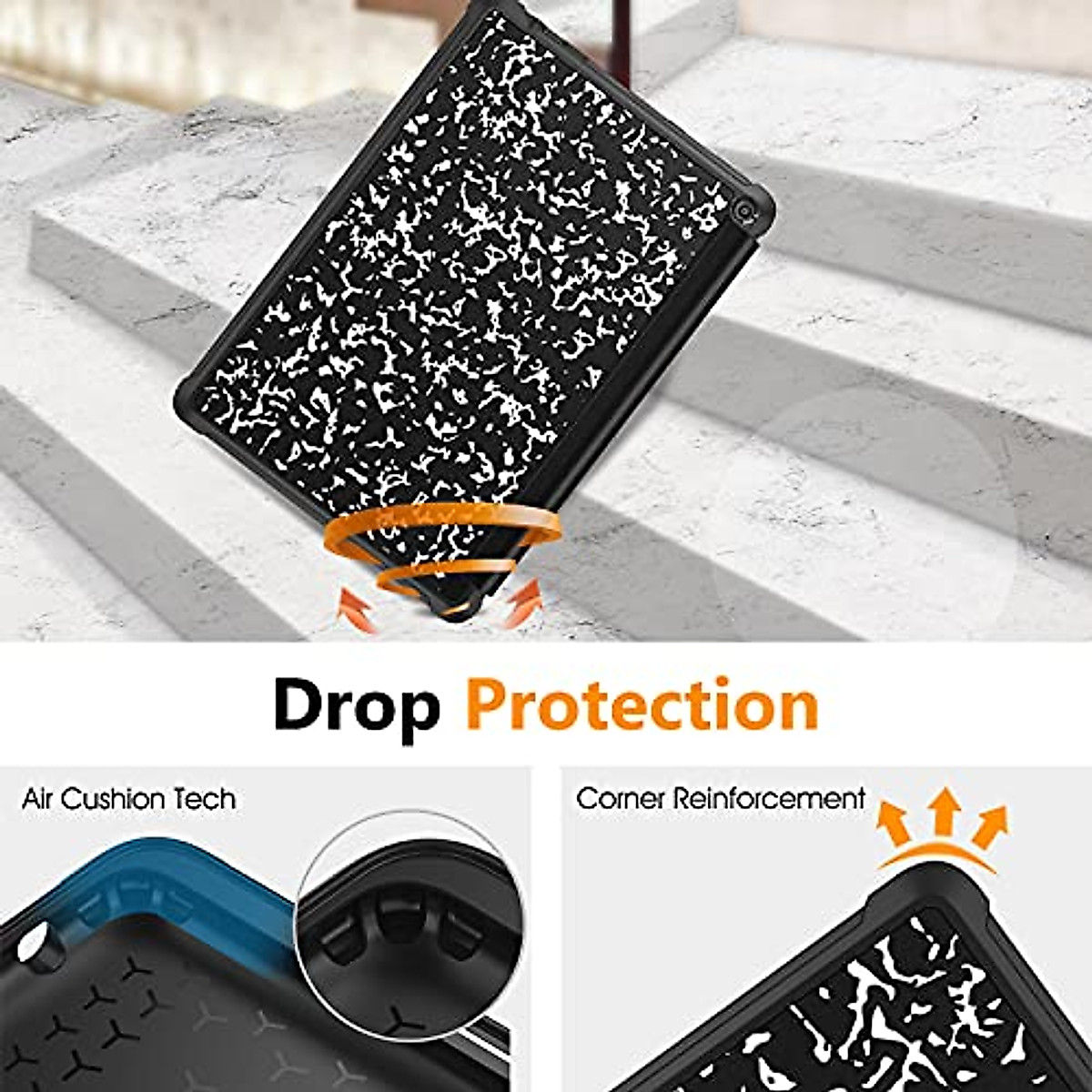 Fintie Slim Case for Amazon Fire HD 10 and Fire HD 10 Plus Tablet (Only Compatible with 11th Generation 2021 Release) - Soft TPU Smart Stand Back Cover with Auto Wake/Sleep, Composition Book