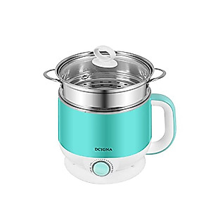 DCIGNA 1.5L Electric Hot Pot, Noodle Cooker, Mini Hot Pot, Egg Cooker, Stainless Steel Shabu Shabu Hot Pot With Free Stainless Steel Rack, 110V 600W - For Boiling Water, Eggs, Cooking, Noodles