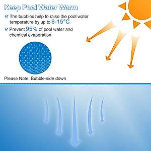 S AFSTAR 18ft x 36ft Pool Cover, Rectangle Swimming Pool Cover with Carry Bag, Waterproof & Dustproof Heavy Duty Pool Cover, 12-MIL Heat Retaining Pool Solar Blanket for Above-Ground & In-Ground Pools