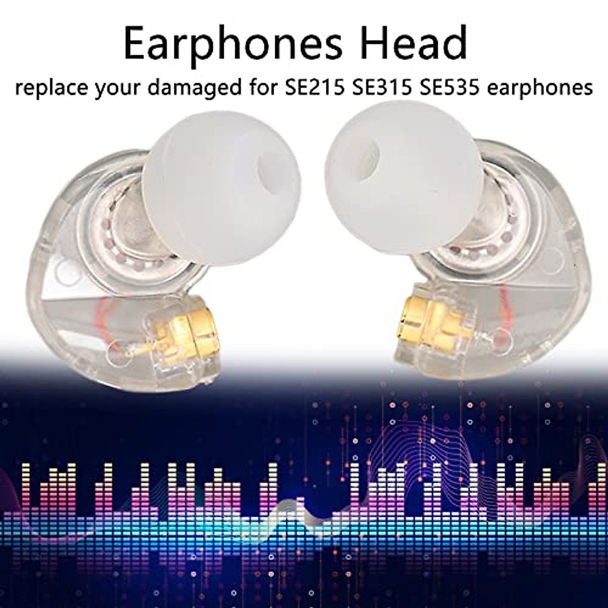 ASHATA Earphone Head Replacement for Shure SE215 SE315 SE535, Pluggable Detachable HiFi Earpiece Head,Sports Earphone Earbud Head, for MMCX Interface Cable(Transparent)