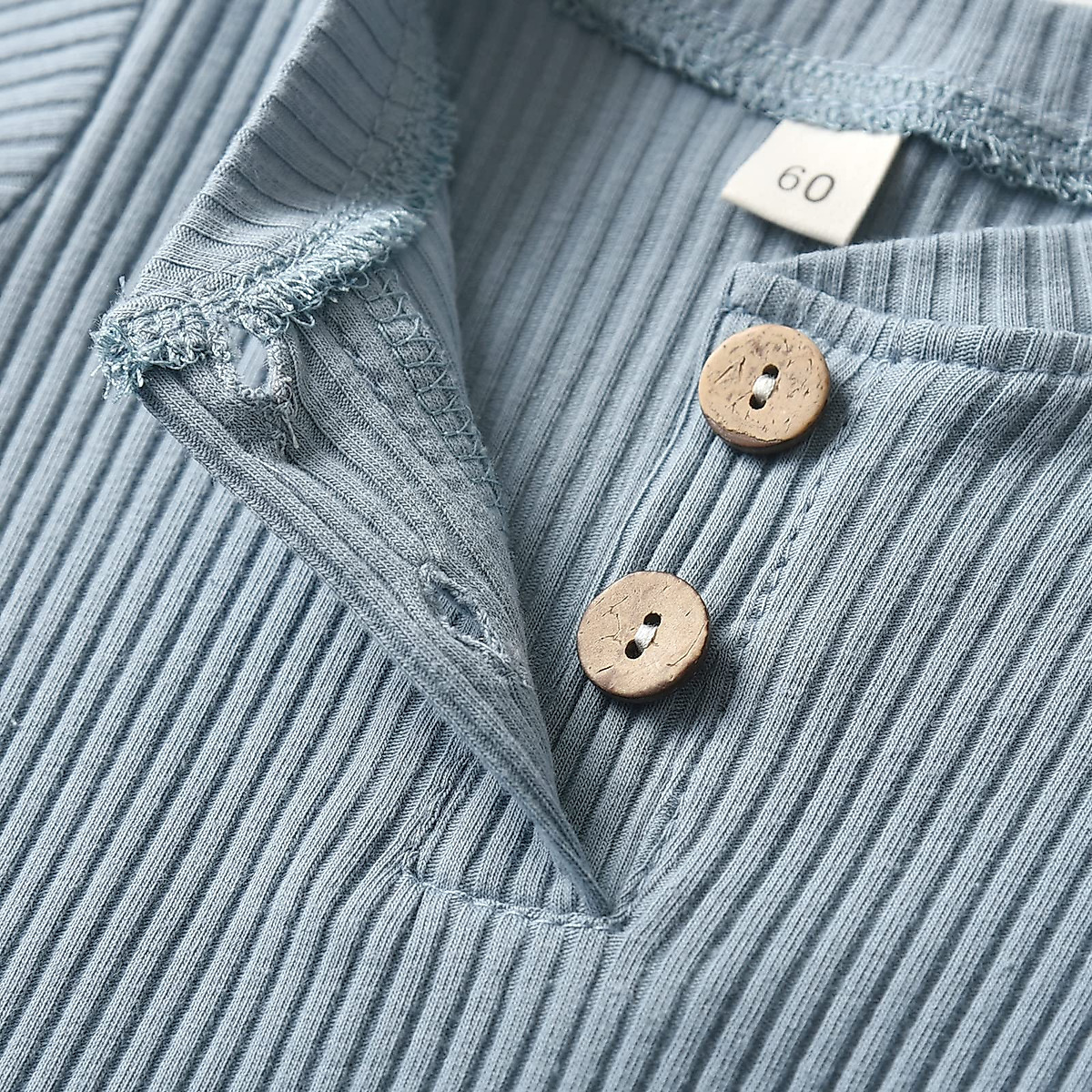 Derouetkia Summer Newborn Baby Boy Girl Clothes Solid Color Ribbed Romper and Shorts Outfits Set (0-3 Months) Blue