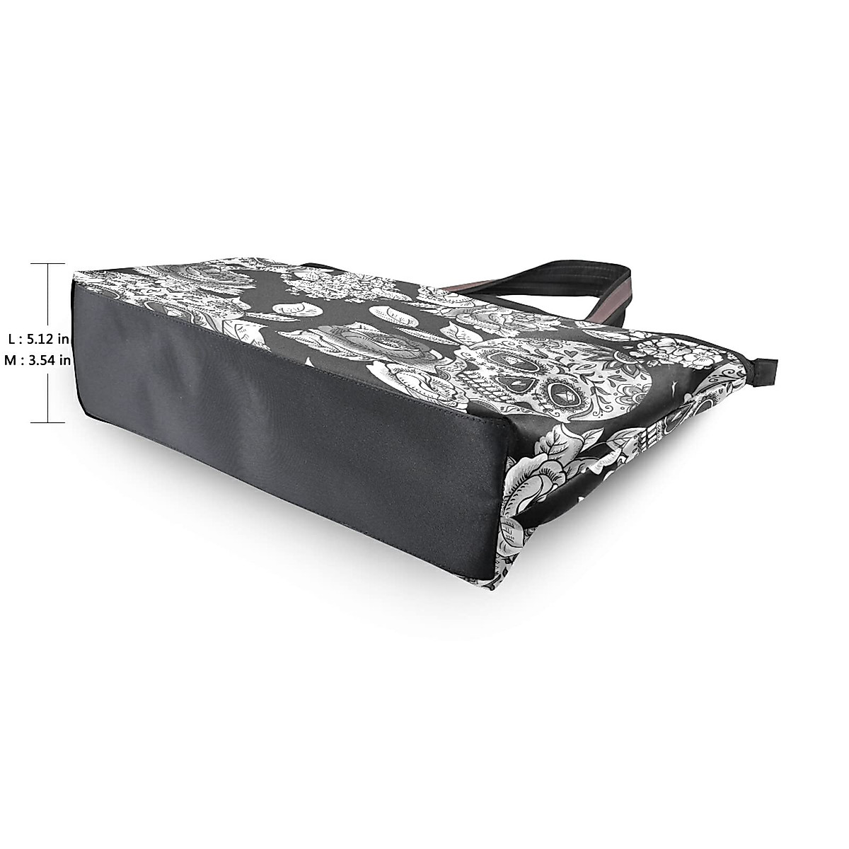 Women Shoulder Handbag White Skull Rose Paisley Tote Bag Top Handle Bag L