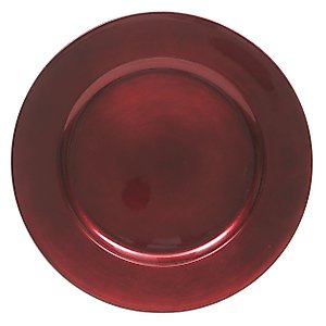 ChargeIt by Jay Round Charger Melamine Plate, Red, 13"