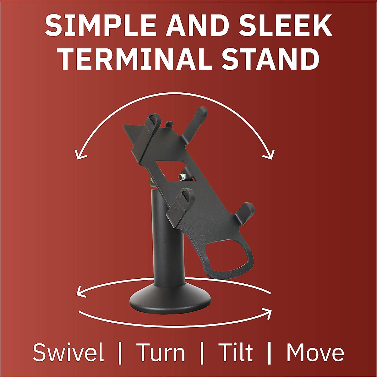 Discount Credit Card Supply DCCStands Swivel and Tilt First Data FD130 / FD150 POS Terminal Stand, Screw-in and Adhesive - Black