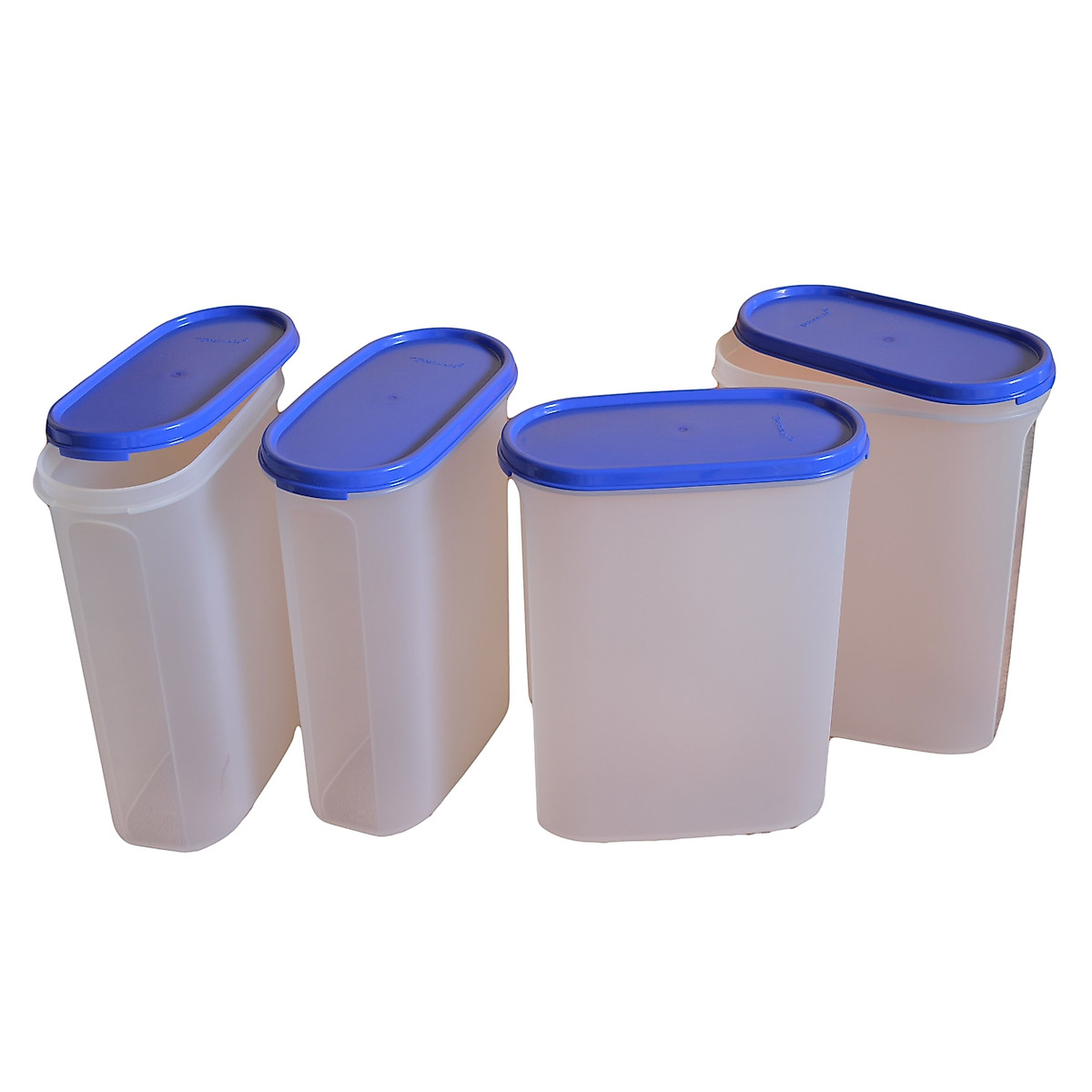 Tupperware Modular Mates Oval Plastic Container 4 Set, 2.3 Litres, 4-Pieces, Multicolor