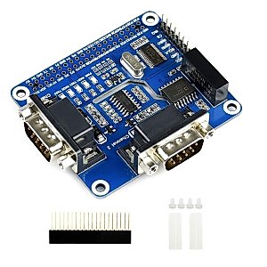 waveshare 2-Channel Isolated RS232 Expansion HAT for Raspberry Pi Model 4 B/3B+/3B/2B/B+/A+/Zero/Zero W Adopts SC16IS752+SP3232 Combination, Converts SPI to RS232, Data Rate up to 921600bps