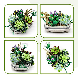 HIGH GODO Succulent Bonsai Plant Sets, Mini Bricks Flower Botanical Building Kit Creative for Kids Adults 8+, Room Or Home Decor (389 Pieces) - No Compatible Classic Bricks