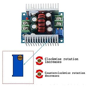 JacobsParts 300W Synchronous Buck Module Constant Current CC CV DC DC Step Down Voltage Power Regulator 6-40V in to 1.2-36V 20A Out 5V 12V 24V