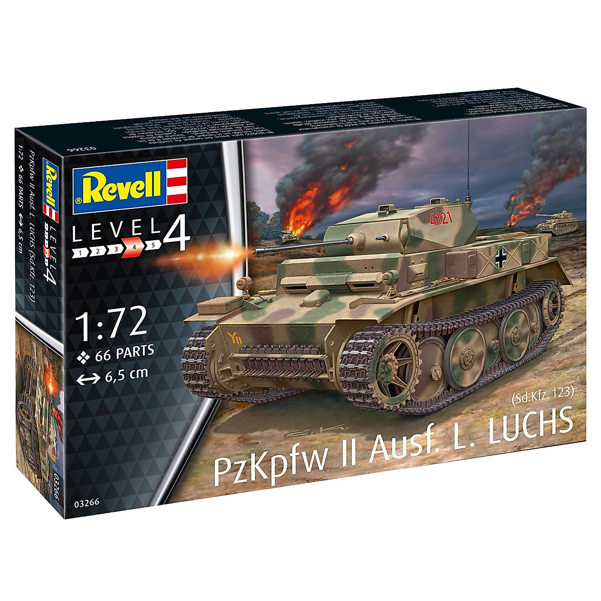 Revell RV03266 03266 Pzkpfw II Ausf. L. 'Luchs' (Sd.Kfz.123) 1: 72 Scale Model Kit, Various