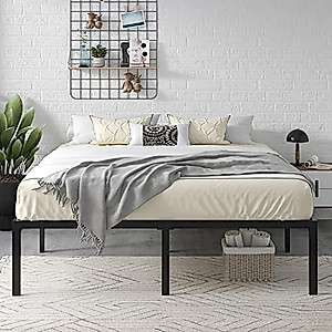 ikalido King Size Metal Platform Bed Frame, Heavy Duty Metal Slats Support with Large Storage Space and Reserved Holes for DIY Headboard, No Box Spring Needed/Easy Assembly/Noise-Free/Non-Slip
