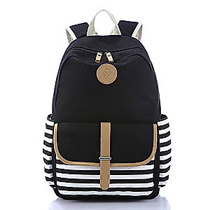 Sugaroom Canvas Bookbags School Backpack Laptop Schoolbag for Teens Girls High School