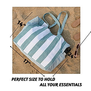 Folkulture Beach Bags For Women | Beach Bag Waterproof Sandproof | 17x14 Beach Tote Bag For The Pool, Tote Bag with Zipper, Canvas Beach Bag, Cute Beach Bag, Canvas Beach Bag in Beach Accessories