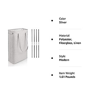 DYD Slim Laundry Basket with Handles Collapsible Linen Hampers for Bedroom Storage Built-in Lining with Detachable Brackets Well-Holding Foldable Laundry Hamper for Toys Clothing Organization