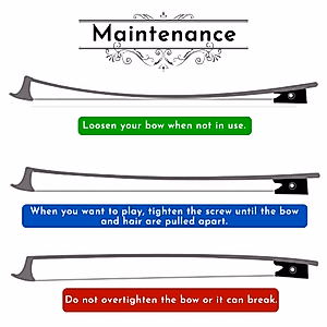 Viotti Carbon Fiber Violin Bow, Hand Crafted by Professional Violin & Bow Makers, Strong, Stiff & Well Balanced, Made with Mongolian Horse Hair, For Violinists & Fiddlers of All Skill Levels