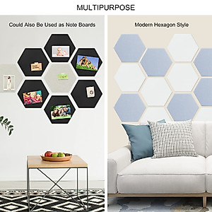 BXI Sound Absorber - 16 Pack Self-adhesive 14.2 X 12.3 X 0.4 Inches Acoustic Absorption Panels, Hexagon Sound Absorbing Panels for Wall and Ceiling Acoustic Treatment