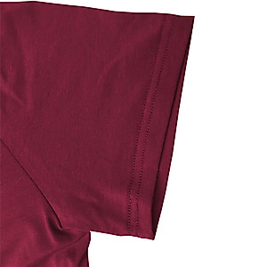 ROSEPARK Women Classic-Fit Short-Sleeve Crewneck T-Shirt Cute Graphic Printed Tees Tops Wine Red Small