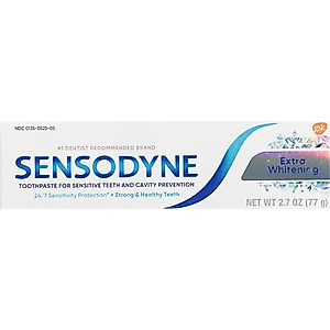 Sensodyne Toothpaste for Sensitive Teeth and Cavity Prevention, Maximum Strenth Extra Whitening 2.7 oz (3 Pack)