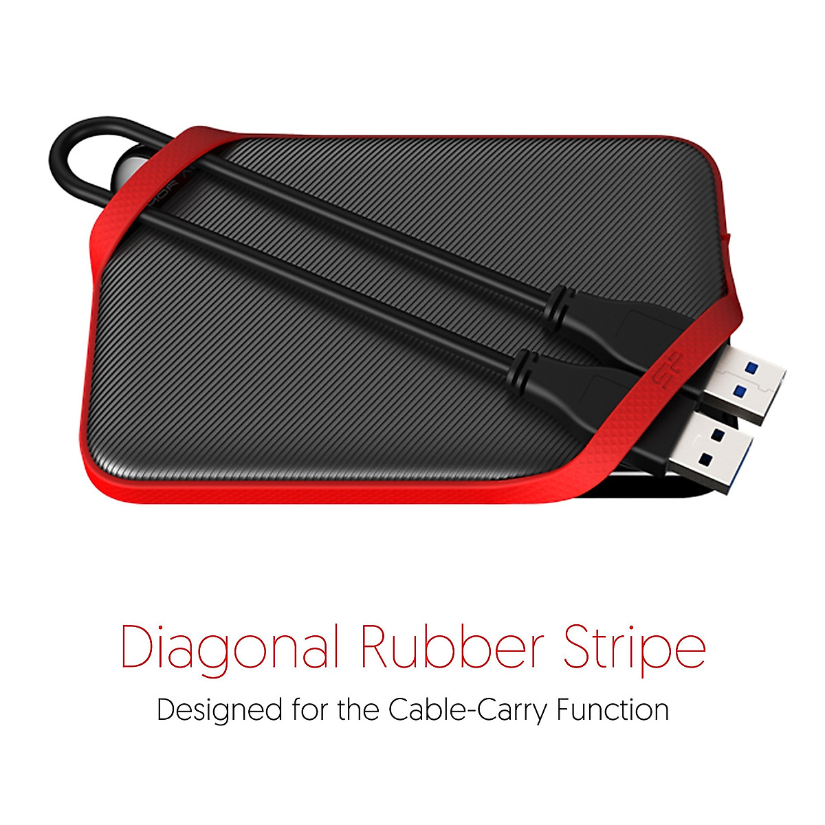 SP 1TB Rugged Portable External Hard Drive Armor A30, Shockproof USB 3.0 for PC, Mac, Xbox and PS4, Black