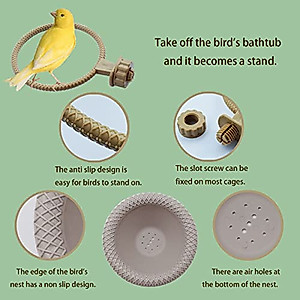FOIBURELY Bird Nest Canary Finch Parrot Nest with Felt (Gray)