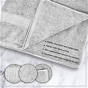LANE LINEN Bath Sheets Bathroom Towel Set- 4 Pack 100% Cotton Extra Large Bath Towels, Grey Oversized Bath Towels, Bath Towels, Shower Towels Bath Towel Sets for Bathroom - 35x66