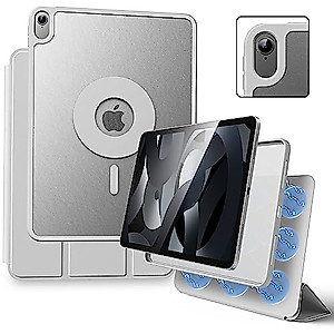 Marasone iPad Air 5th Generation Case 2022 / iPad Air 4th 2020 Case 10.9 Inch Double-Layer Magnetic Folio Cover with Multiple Angles and Pencil Charging Support, Premium PU Leather(Gray)