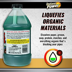 Instant Power Septic Shock Septic Tank Treatment, Drain Cleaner Liquid Clog Remover for Septic System, 67.6 FL OZ (2 Liter)