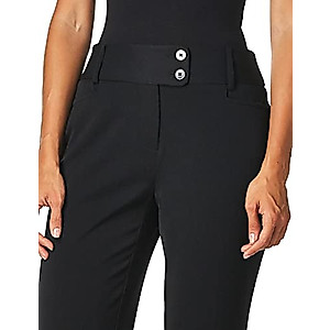 Rafaella Women's Curvy Fit Gabardine Bootcut Stretch Dress Pants, 30 inch Inseam, with Pockets (Size 4-16), 16, Black