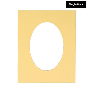 17x25 Mat Bevel Cut for 14x22 Photos - Precut Marzipan Beige Oval Shaped Photo Mat Board Opening - Acid Free Matte to Protect Your Pictures - Bevel Cut for Family Photos, Pack of 1 Matboard Show Kit