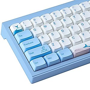Hyekit PBT Keycaps 137 Keys Melody of The Sea Keycaps Dye-Sublimation Cute Keycaps XDA Profile for Cherry Gateron MX Switches Mechanical Keyboards
