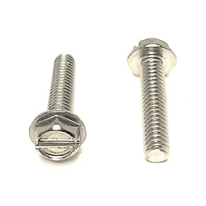 8-32x3/4 Slotted Hex Washer Head Machine Screws 18-8 Stainless Steel (50 Pcs)