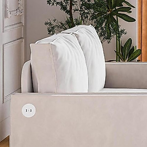 Verfur Pull Out Couch, Dark Gray Velet 63.8" Queen with USB Port