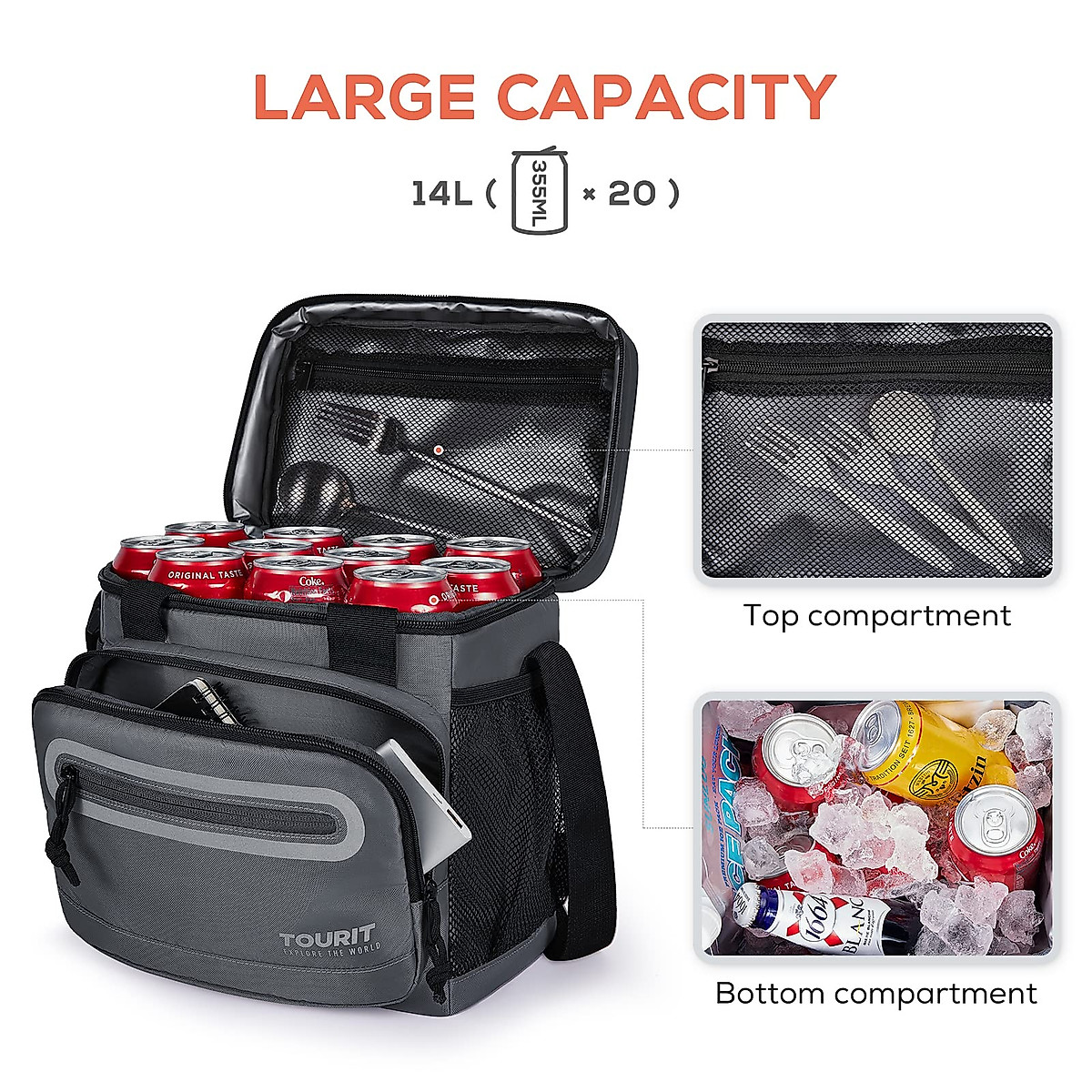 TOURIT Lunch Bag and 4 Ice Packs Bargain Perfect Combination