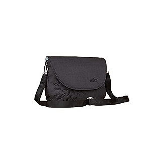 HAIKU Bliss Eco-Friendly RFID Blocking Travel Crossbody Saddle Bag, Black in Bloom