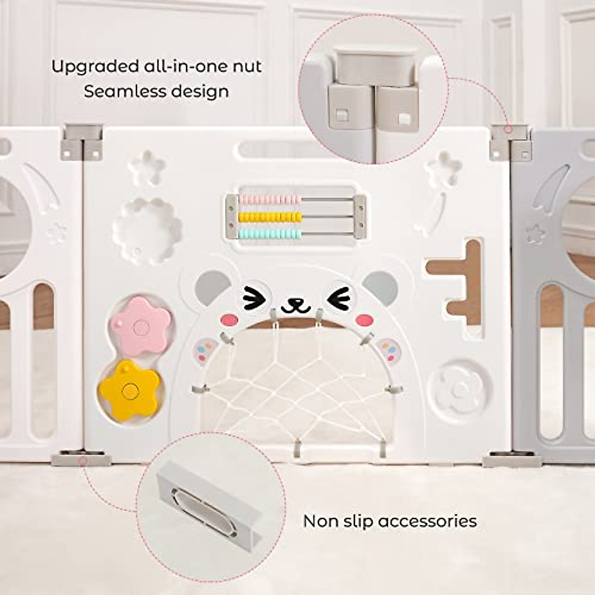 Baby Playpen, Dripex Foldable Playpen for Babies and Toddlers, Baby Fence Play Area, Custom Shape, Easy Assemble and Storage, Play Yard for Babies Safety, Indoor Outdoor Baby Play Pen