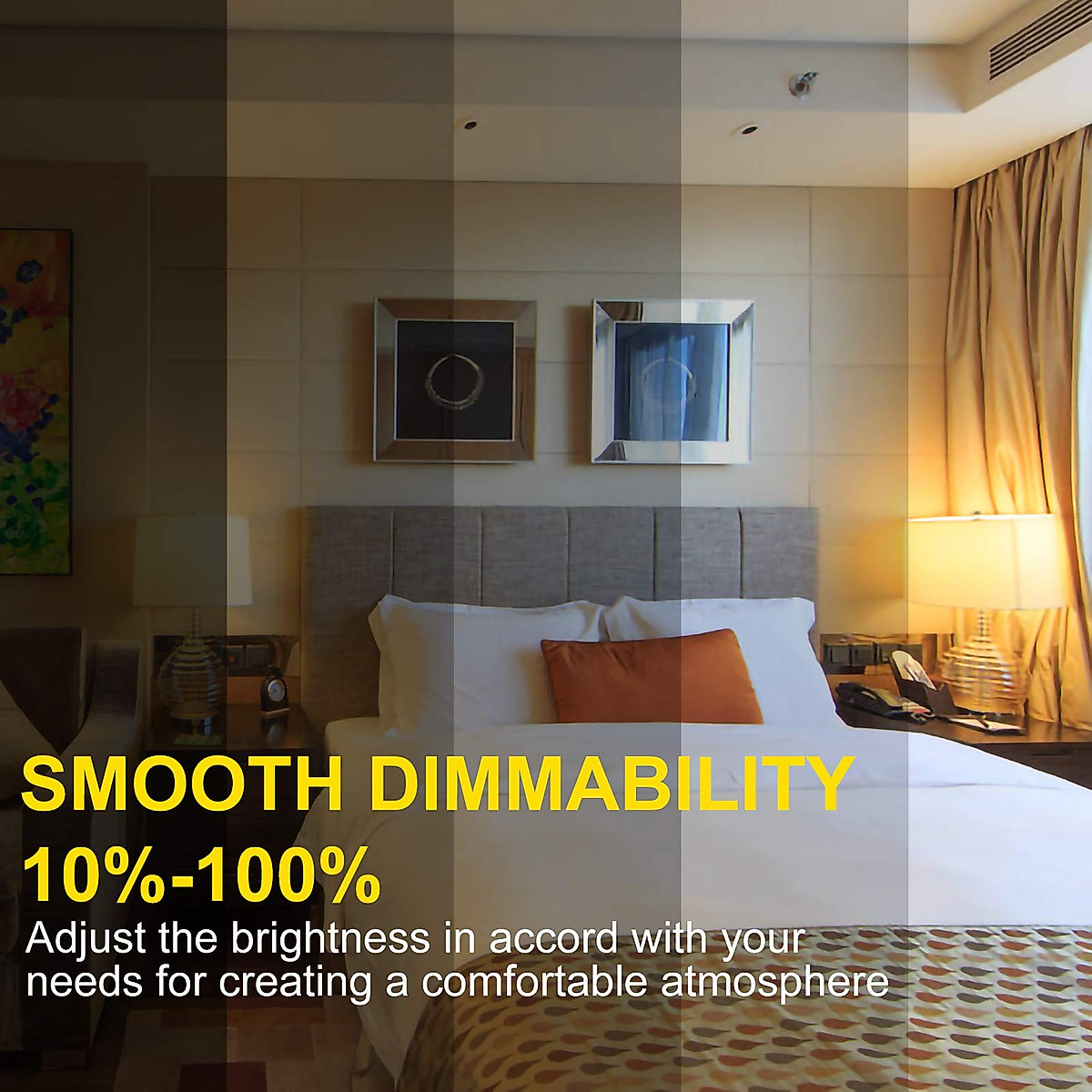 Energetic LED Light Bulbs 100 Watt Equivalent, Warm White 3000K, 1600lm 13.5W A19 Dimmable Light Bulb, CRI80+, 15000Hrs, 6-Pack, UL Listed