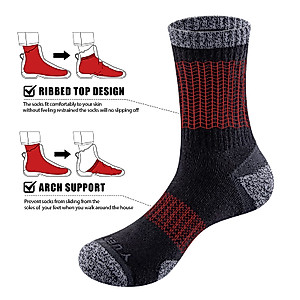 YUEDGE Men's Gym Golf Tennis Training Athletic Socks Wicking Cushioned Crew Socks Anti-Sweat Construction Work Socks Casual Cotton Socks For Men Size 6-9, 5 Pairs