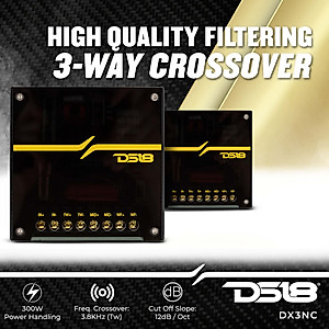 DS18 DX3N Deluxe 6.5” 3-Way Neodymium Premium Car Audio Component Speaker System - 580 Watts, 4 Ohm - Set with Woofer, Midrange, Tweeter, and Crossover (8 Piece Set)