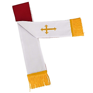GraduatePro Set of 3 Reversible Parament Set Red White with Embroidered Gold Latin Cross