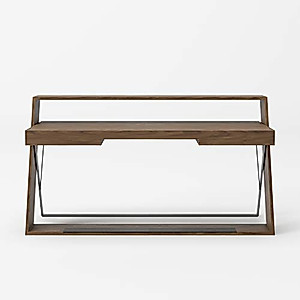 Limari Home Lazzaro Collection Modern Home Office Walnut Veneer Finished Desk with 2 Soft Closing Drawers, Brown