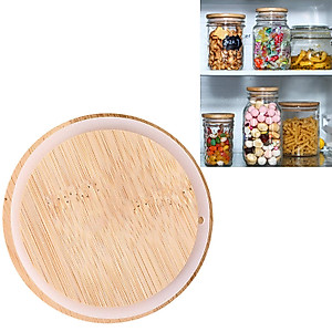 6 Pack Wooden Mason Jar Lids, Reusable Bamboo Mason Canning Lids Compatible with Wide Mouth Mason Jar Canning Jar