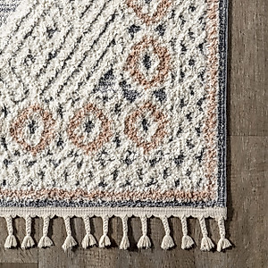 nuLOOM Acacia Geometric 8x10 Area Rug for Living Room Bedroom Dining Room Kitchen, Beige/Ivory