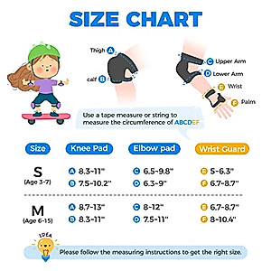 BOSONER Kids/Youth Knee Pad Elbow Pads for Roller Skates Cycling BMX Bike Skateboard Inline Rollerblading, Skating Skatings Scooter Riding Sports