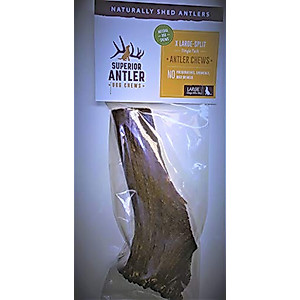 1-X Large Antler, Split, Single Pack - XL All Natural Premium Grade A. Antler Chew. Naturally Shed, Hand-Picked, and Made in The USA. NO Odor, NO Mess. Guaranteed Satisfaction. for Dogs 45+LBSL