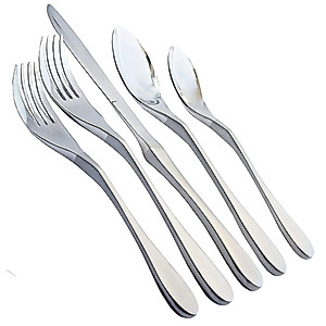 Knork Original Cutlery Utensils Flatware Set, 20 Piece (Service for 4), Duo Silver