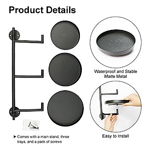 YFFSRJDJ Rotating Window Plant Shelves Indoor, 3-tier Metal Plant Stand, Wall Plant holder, Window Plant Shelf for Multiple Plants indoors, Window Sill Gifts for Plant Lovers to Enhance Home Decor