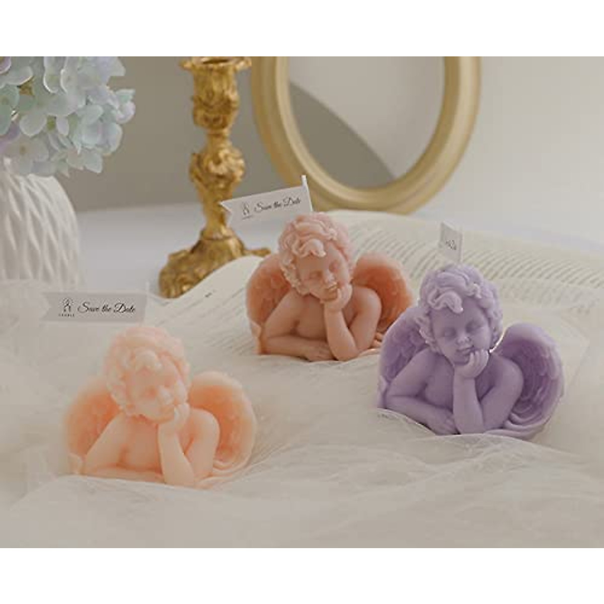 Angel Shaped Scented Candle,150G Aroma Soy Wax Decorative Candle,Handmade Aesthetic Candle for Table Photo Prop Birthday Gift,Prefect for Meditation Stress Relief Mood Boosting Bath Yoga