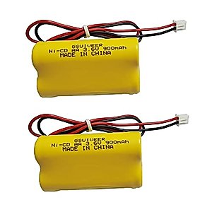 GSUIVEER 3.6V 900mAh Ni-Cd Exit Sign Emergency Light Battery Pack Compatible Unitech 6200RP Lowes OSA230 Lowes 253799 Unitech LEDR-1 (2 Pack)