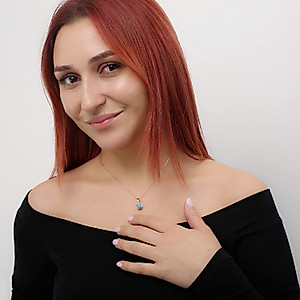 MOFEIJEWEL Evil Eye Pendant Necklace for Women 925 Sterling Silver Cable Chain Greek Protection Jewelry Gifts for women men