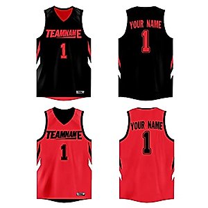 Custom Reversible Basketball Jersey Mesh Performance Uniform Personalized Printed Name Number for Men/Boy